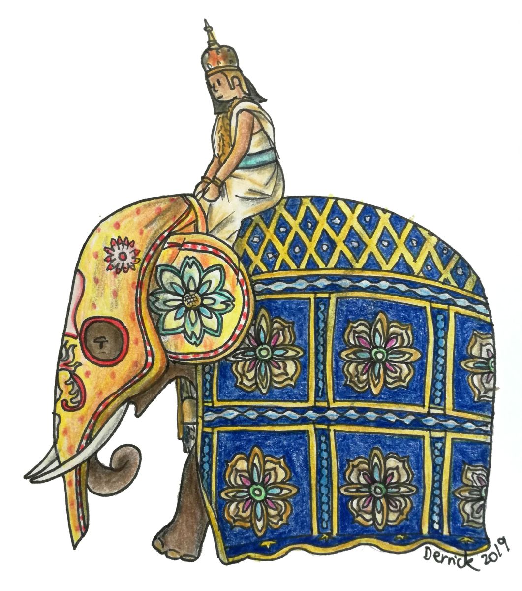 Kandyan Elephant Illustrations Sri Lankan Elephant Wall Art For Sale